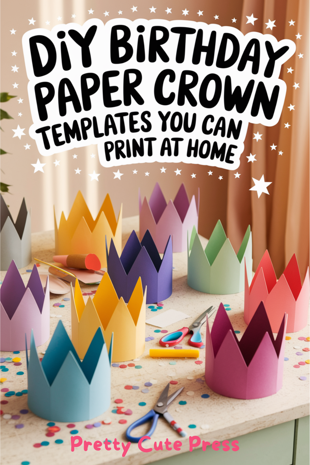 Fun & Easy Craft: Printable Birthday Paper Crown Templates Kids Will ...